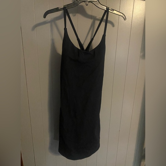HALARA | Dresses | Halara Black Strappy Dress Wbuilt In Shorts Nwt ...